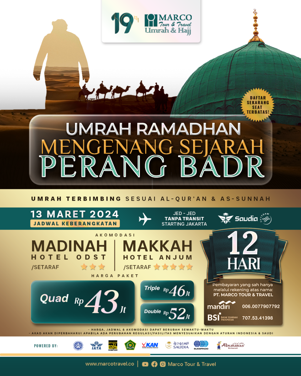 Umrah Ramadhan, Mengenang Sejarah Perang Badar – Marco Tour & Travel Bekasi